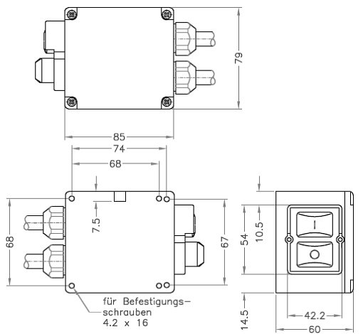 Schalter- Stecker-Kombi mit Nullspannungsauslöser