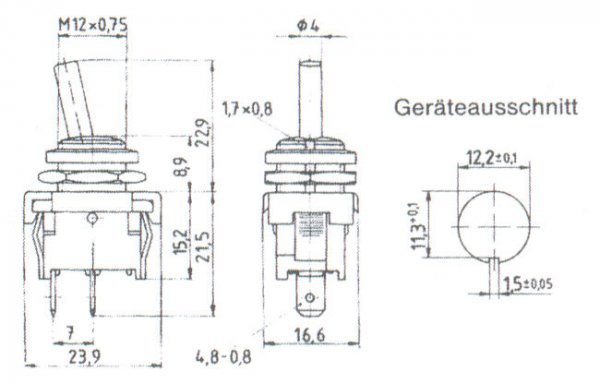 Schalter für Geräte und Maschinen