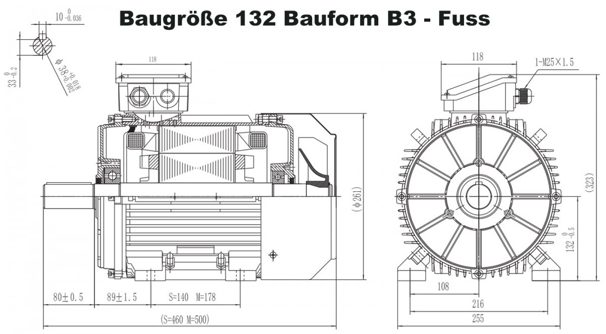 Dahlander-Motor 2,2 / 3,3kW - 705/1430U/min 400V